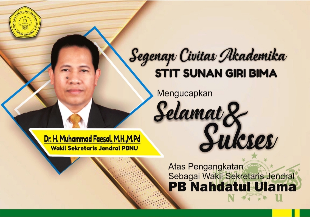 Selamat dan Sukses Dr. H. Muhammad Faesal, M.H.,M.Pd - STIT SUNAN GIRI BIMA